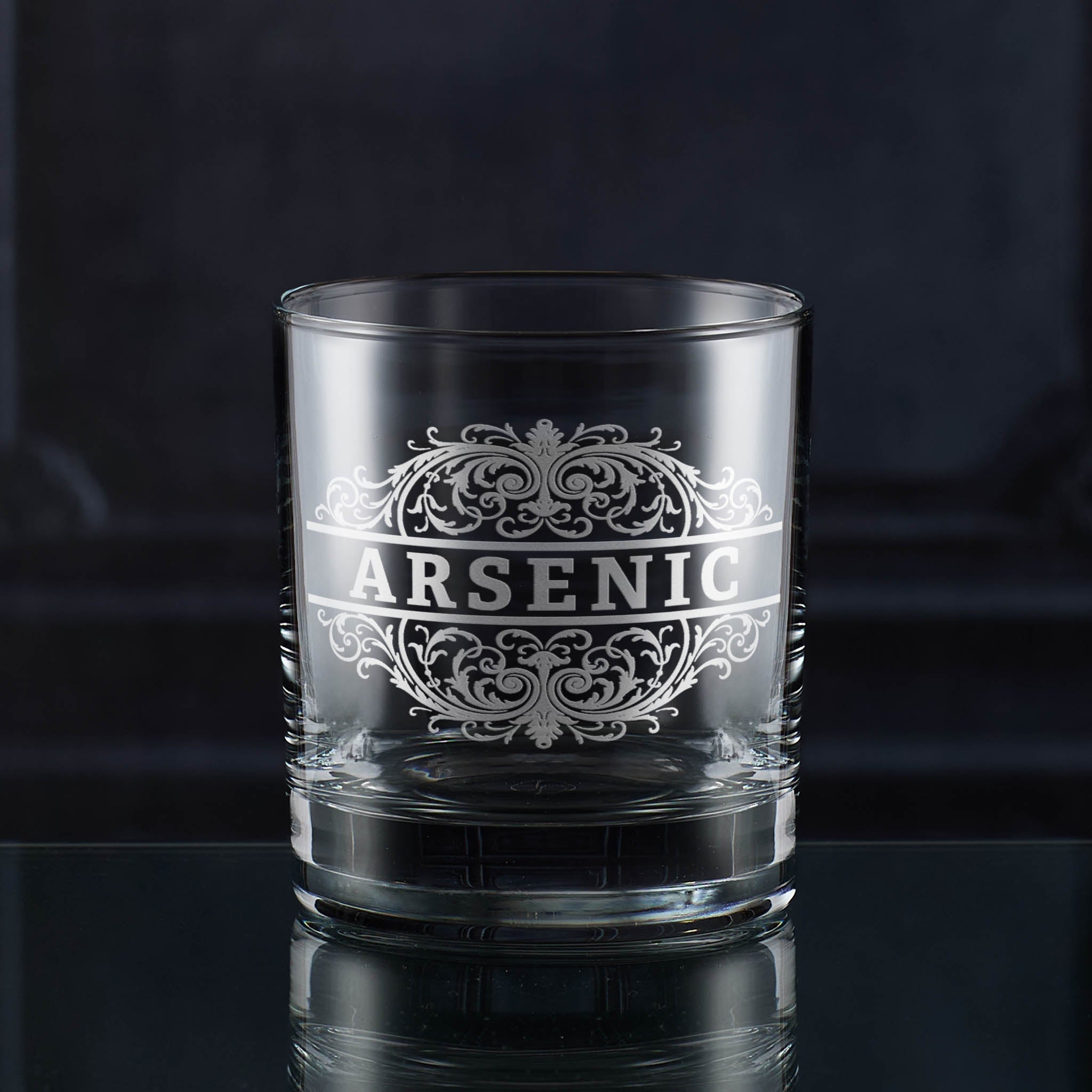 Arsenic Engraved Whisky Glass – What’s Your Poison? | Gothic Barware ...